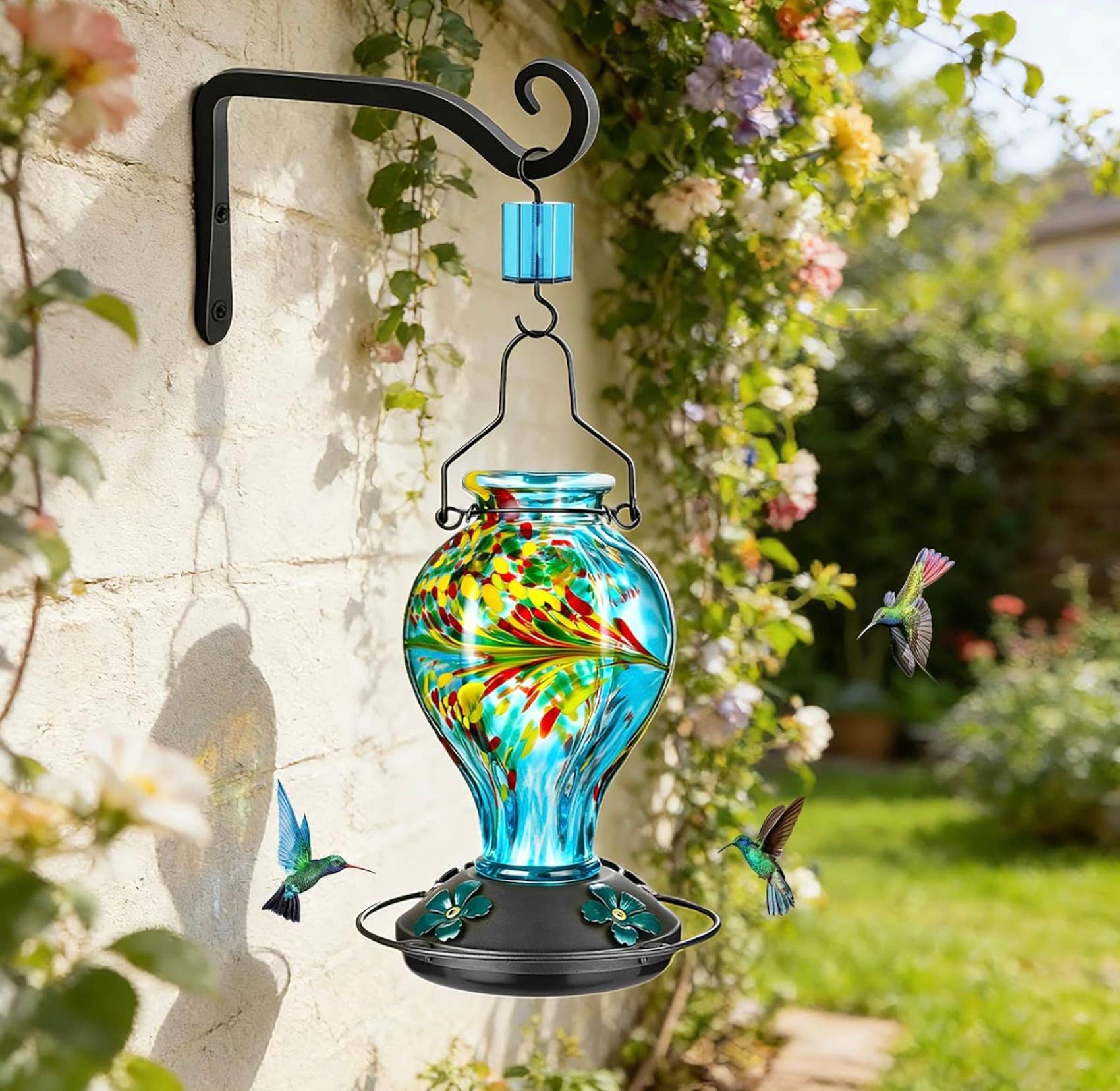 Amazon’s Hand-Blown Glass Hummingbird Feeder Is a Work of Art - PetHelpful