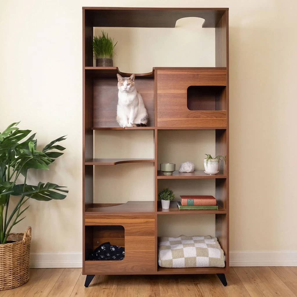 Costco's Stylish New Bookshelf Doubles as a Cat Tree - PetHelpful