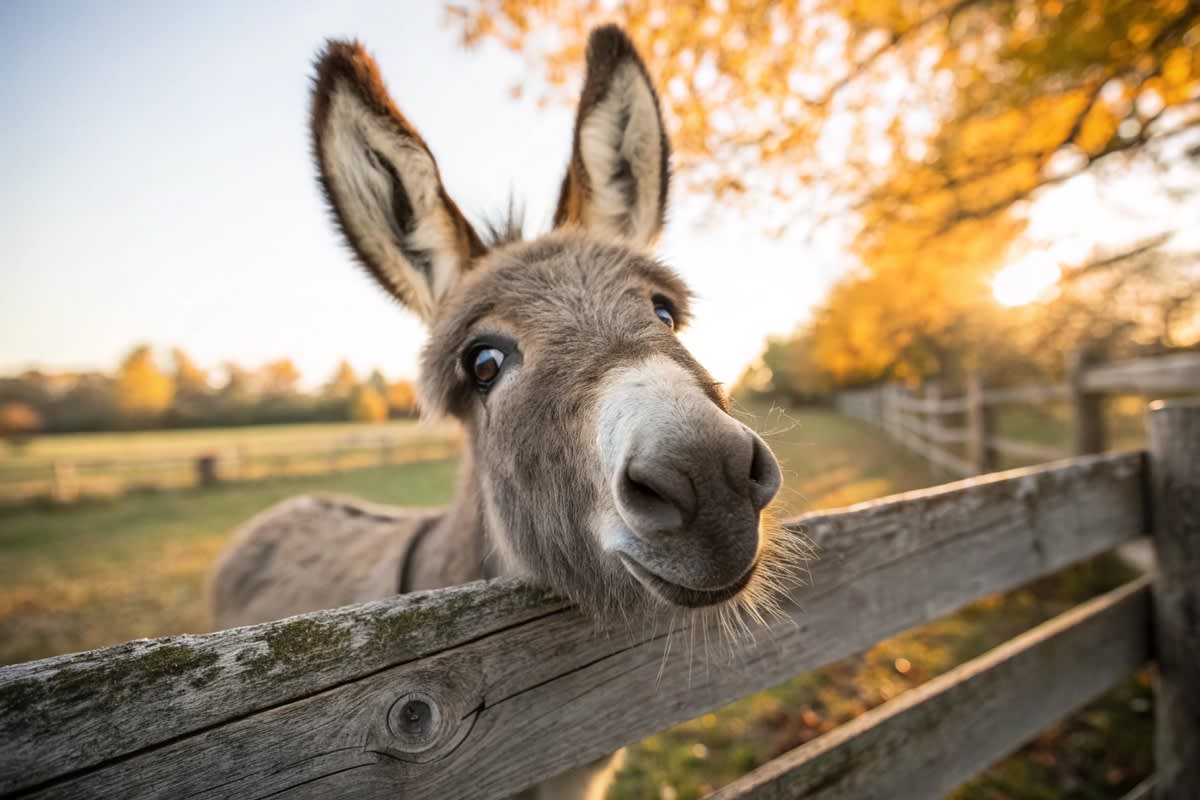 Lonely Donkey’s Reaction to Meeting a Mom and Daughter on Their Walk ...